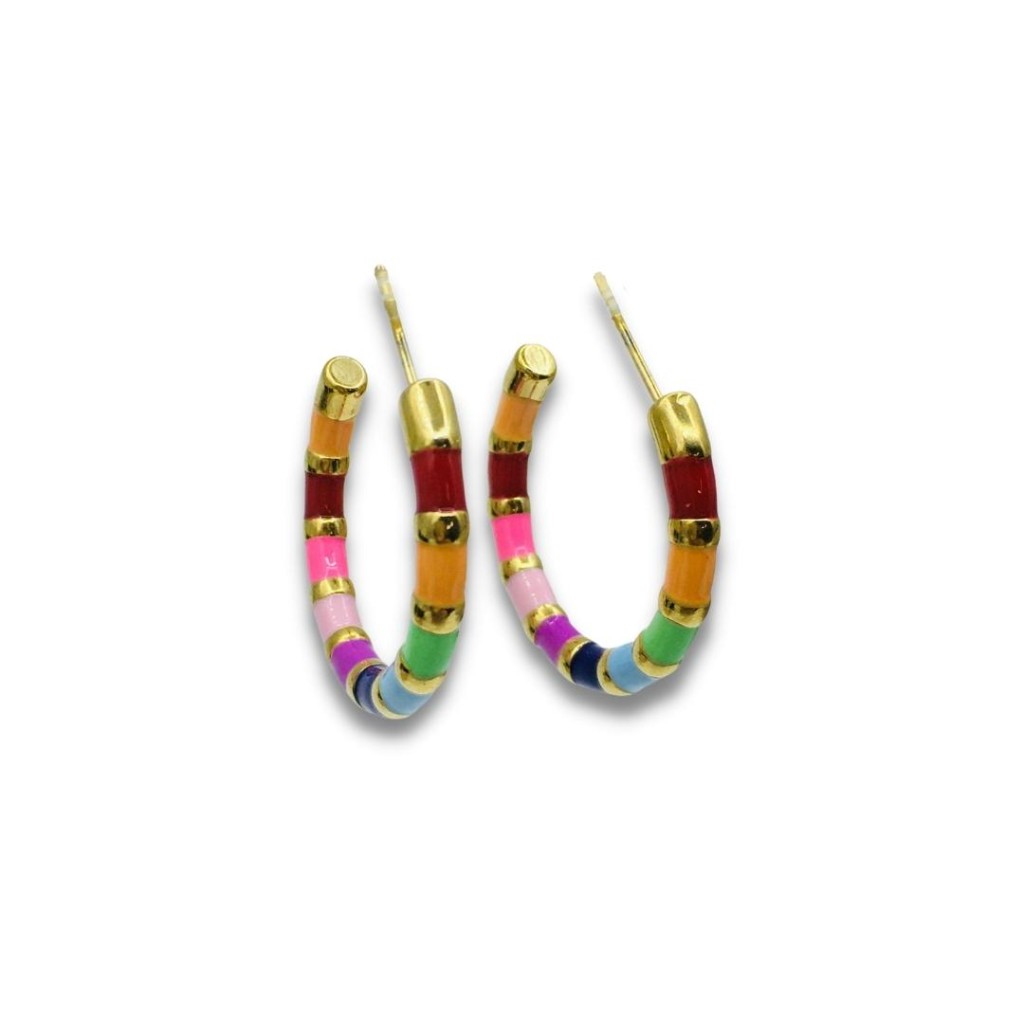 Stainless steel colorful hoop earrings 22mm
