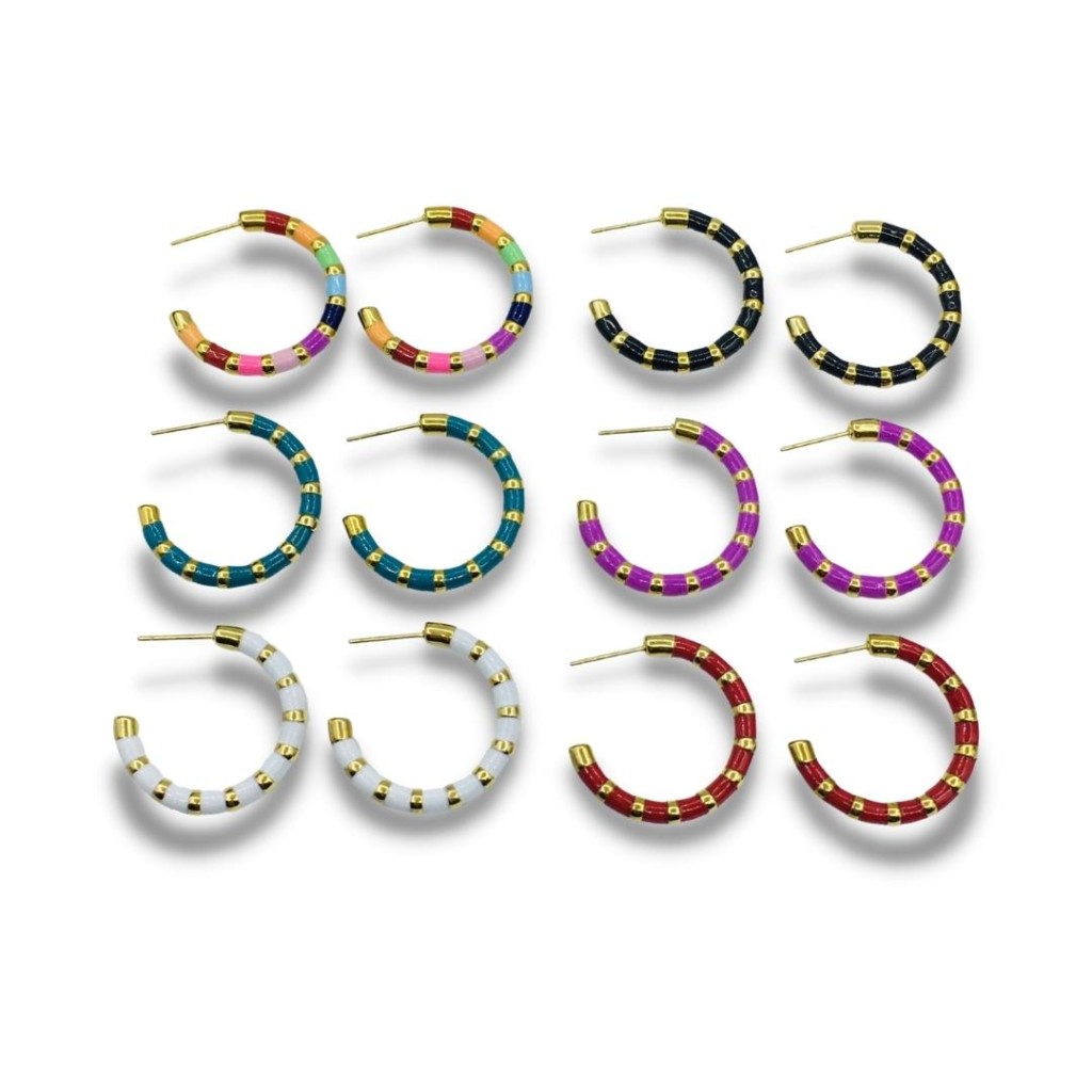 Stainless steel colorful hoop earrings 22mm