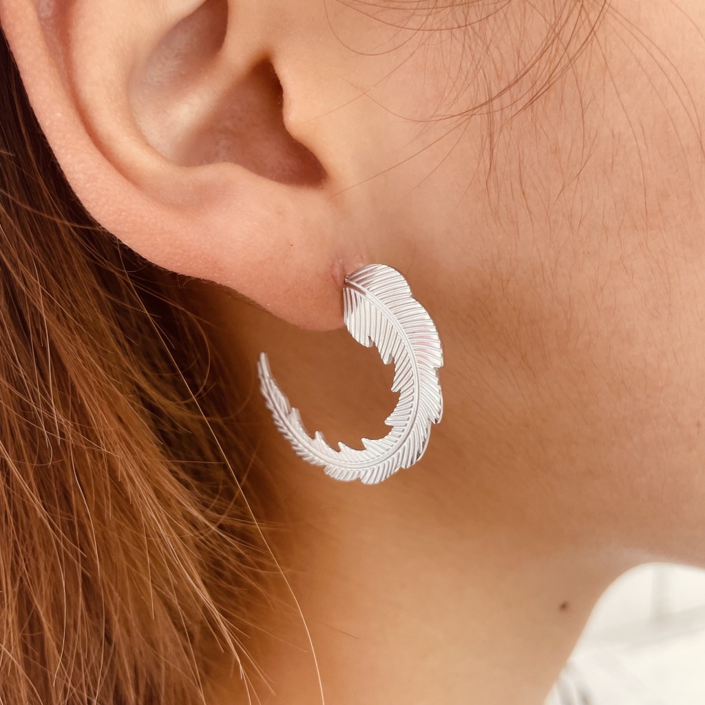 Stainless steel hoop earrings