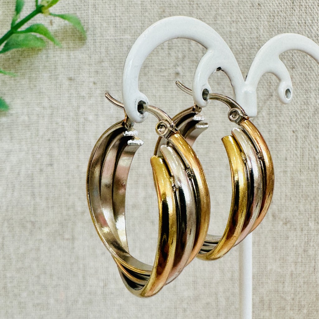 Stainless steel hoop earrings