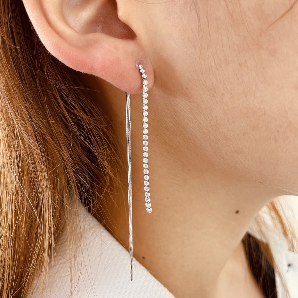 Long stainless steel earrings