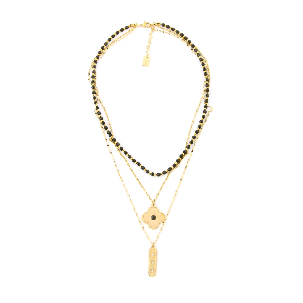 Triple layered necklace steel